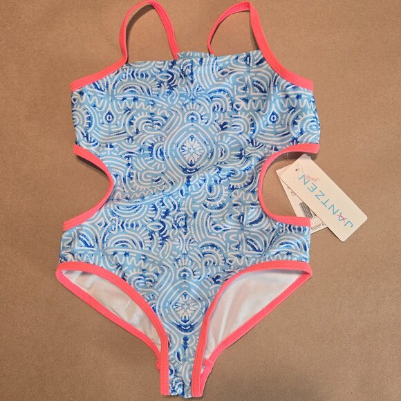 Jantzen | Swim | Girls Jantzen Little Neo Nautical One Piece Swimsuit ...